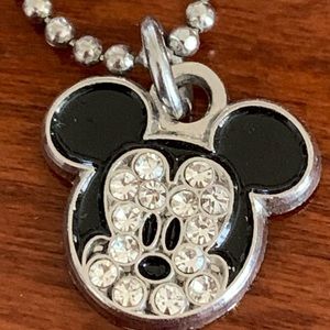 Disney | Jewelry | Tiny Crystalled Mickey Mouse Necklace | Poshmark
